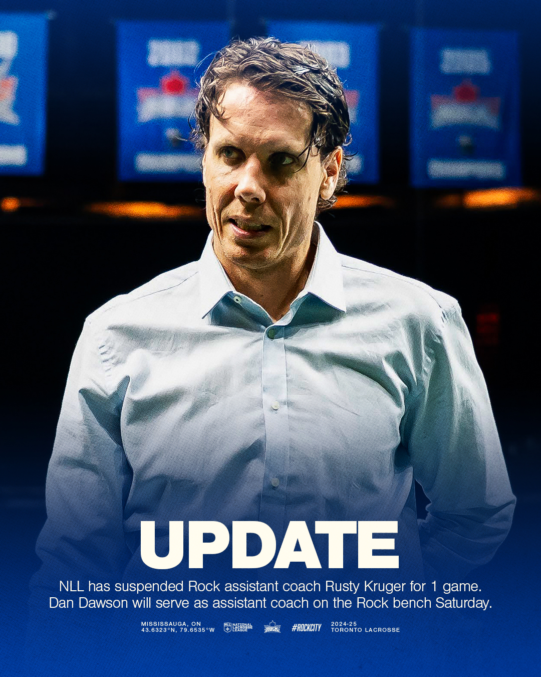 Dan Dawson will serve as an Assistant Coach Saturday - Toronto Rock