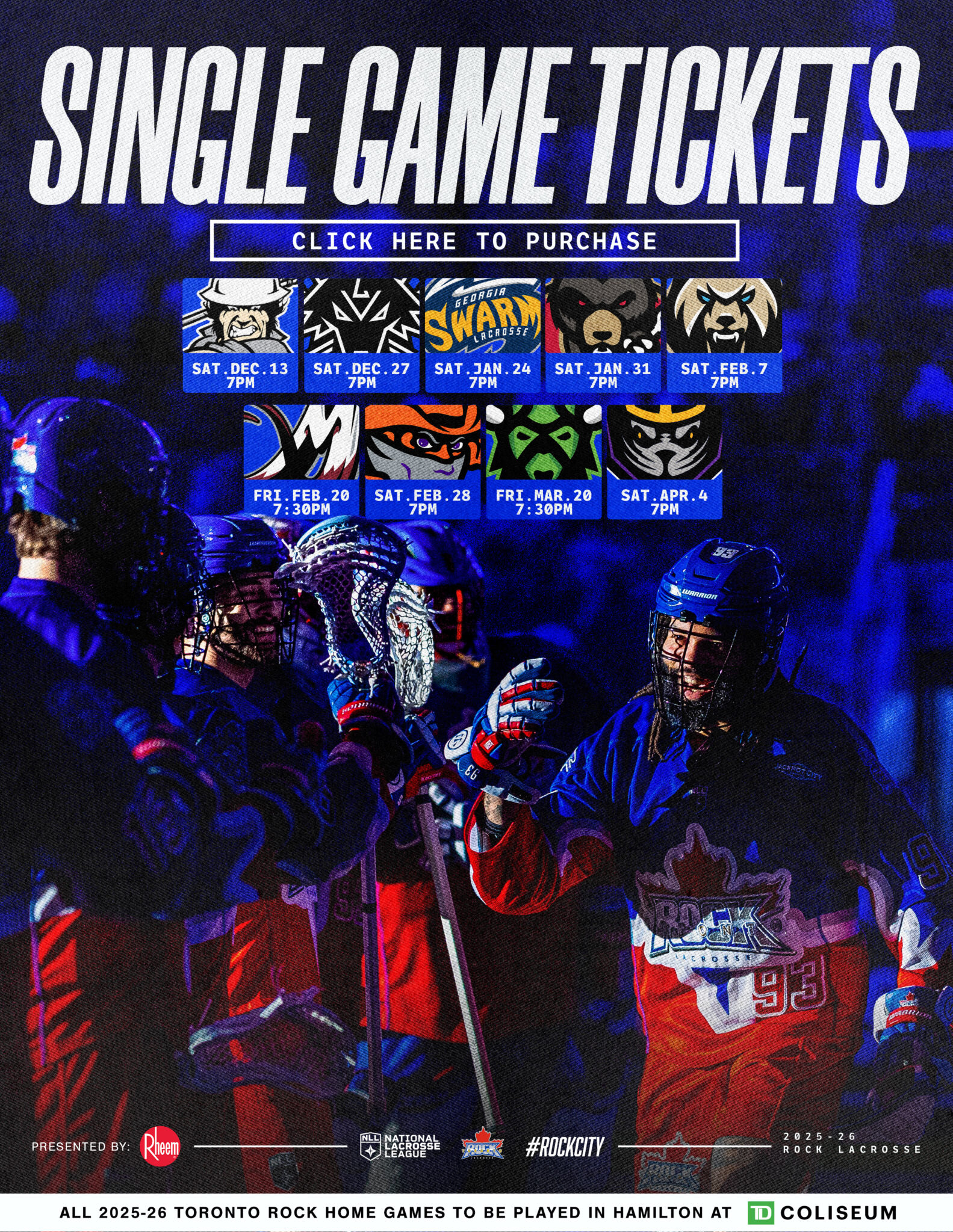 Single Game Tickets - Toronto Rock